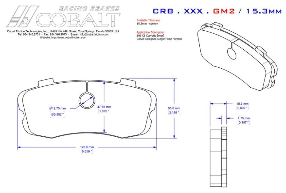 Corvette C6 Z06 / Grandsport Cobalt Friction (Optimized Rear ...